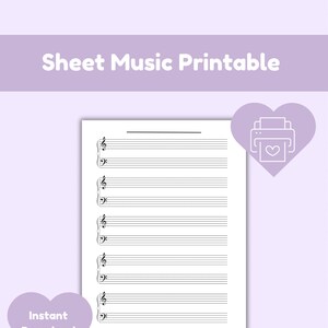 Blank Sheet Music Printable Music Paper Treble and Bass Clef Sheet ...