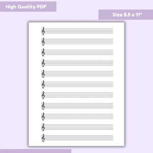 Blank Treble Clef Printable Sheet Music Letter Size Blank Sheet Music ...
