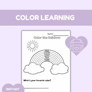 Rainbow Coloring Worksheet Printable Rainbow Coloring Page Preschool ...