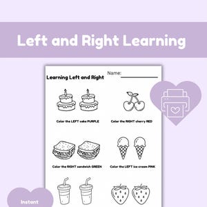 Left to Right Matching Printable Worksheet Activity Worksheet Left and ...