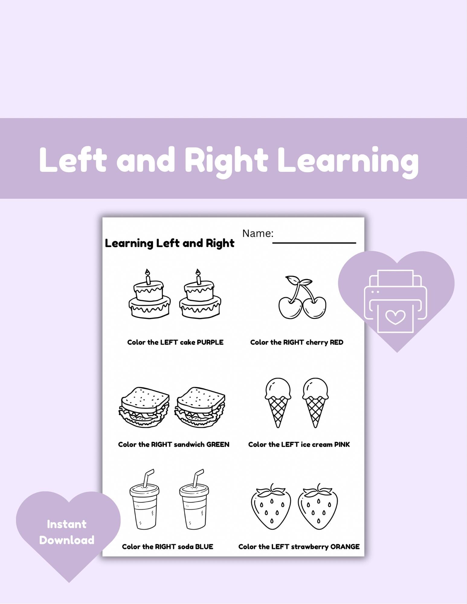Left to Right Matching Printable Worksheet Activity Worksheet Left and ...