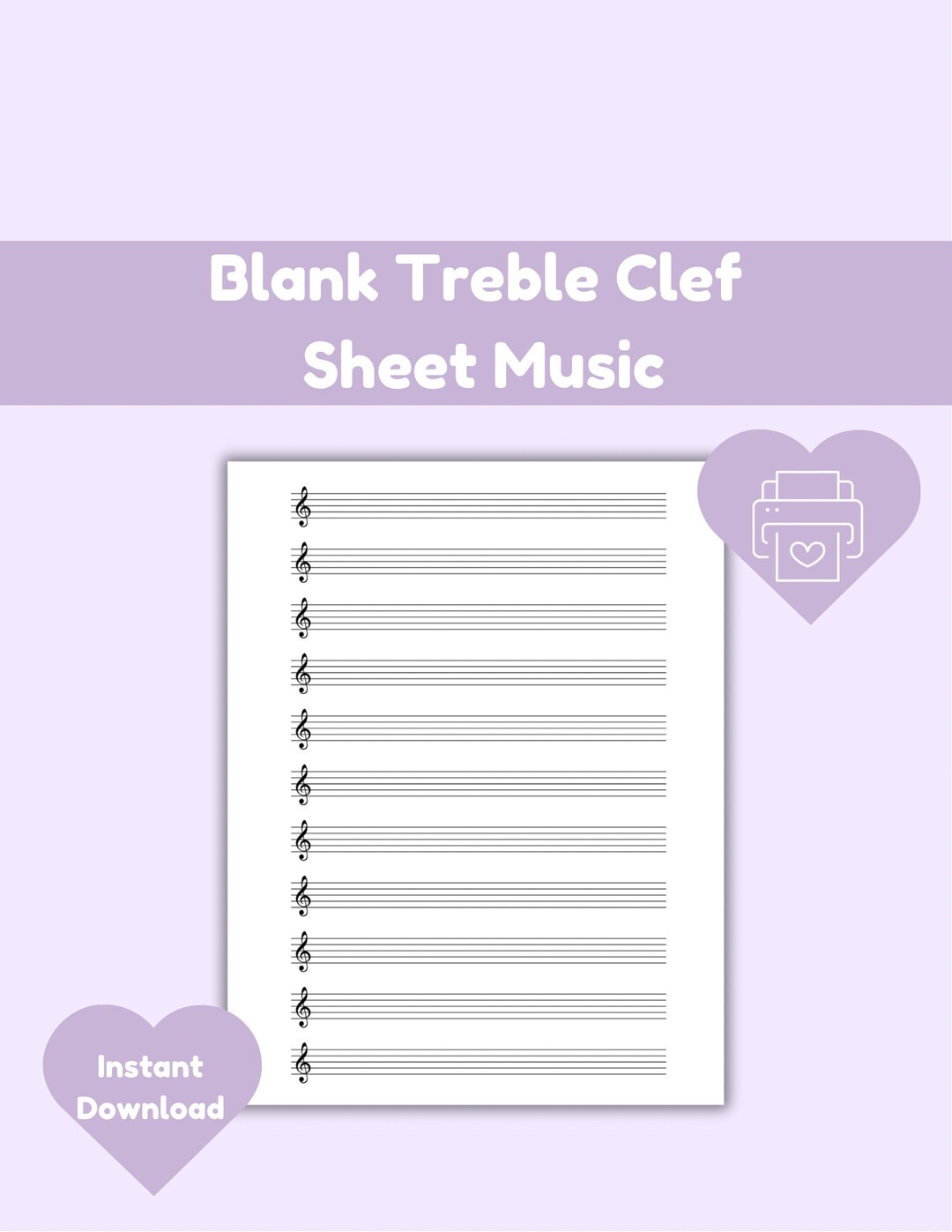 Blank Treble Clef Printable Sheet Music Letter Size Blank Sheet Music ...