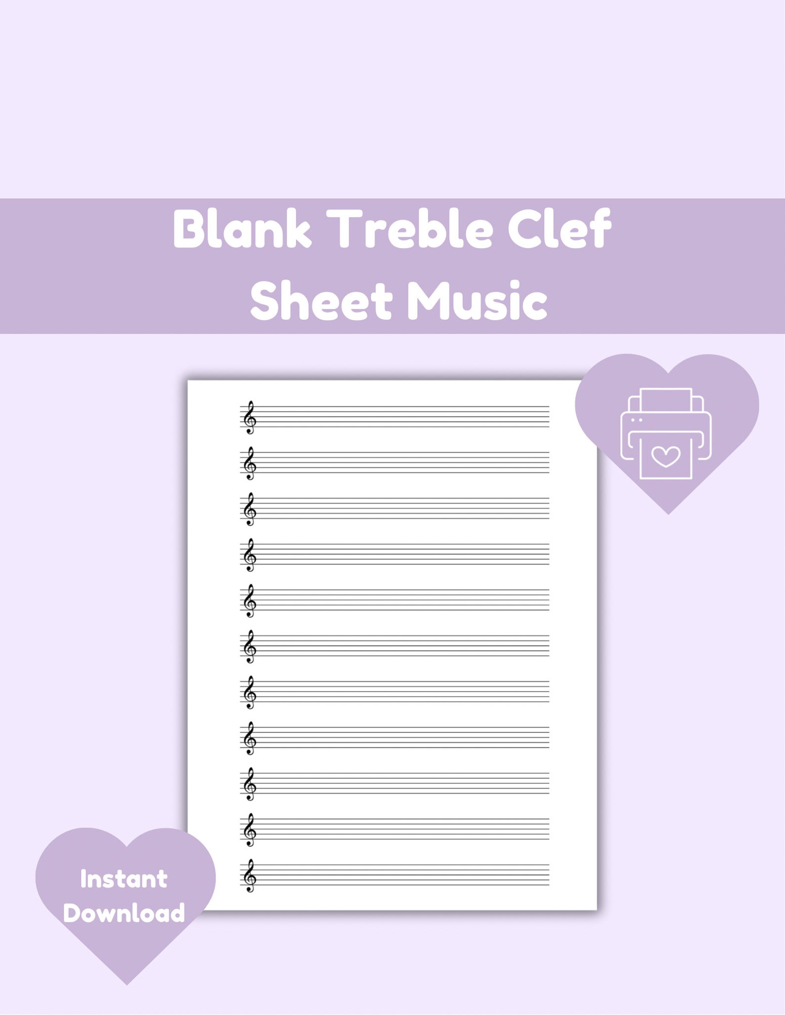 Blank Treble Clef Printable Sheet Music Letter Size Blank Sheet Music ...