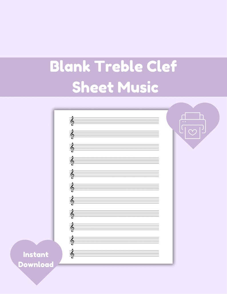 Blank Treble Clef Printable Sheet Music Letter Size Blank Sheet Music ...