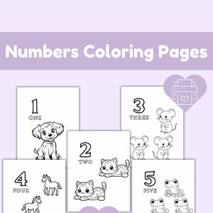 Coloring Numbers Printable Pages 1-10 Animal Coloring Pages Preschool ...