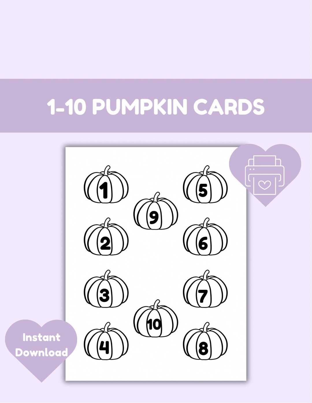 Pumpkin Counting Flashcards Numbers Flashcards Coloring 1-10 Cards ...