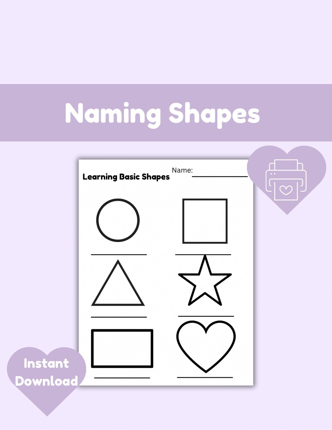 Naming Basic Shapes Worksheet Printable Shapes Worksheet Printable ...