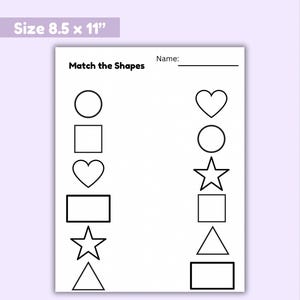 Shape Matching Printable Worksheet Preschool Matching Shapes Matching ...