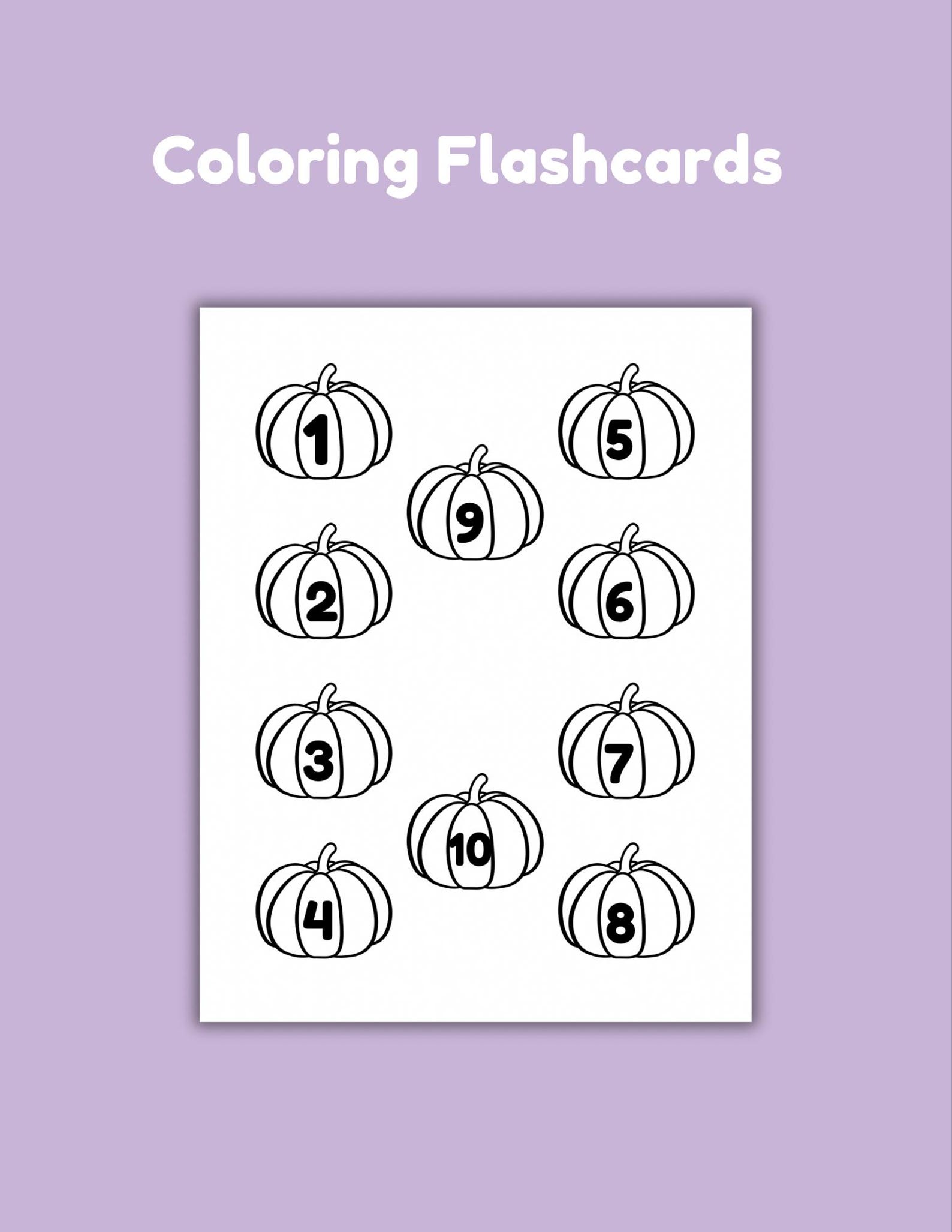 Pumpkin Counting Flashcards Numbers Flashcards Coloring 1-10 Cards ...