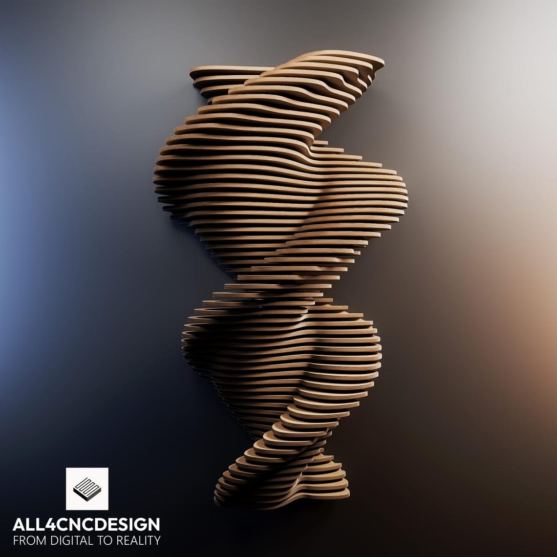 CNC Cut Files for Parametric Twisted Wall Panel – Modern Decorative ...