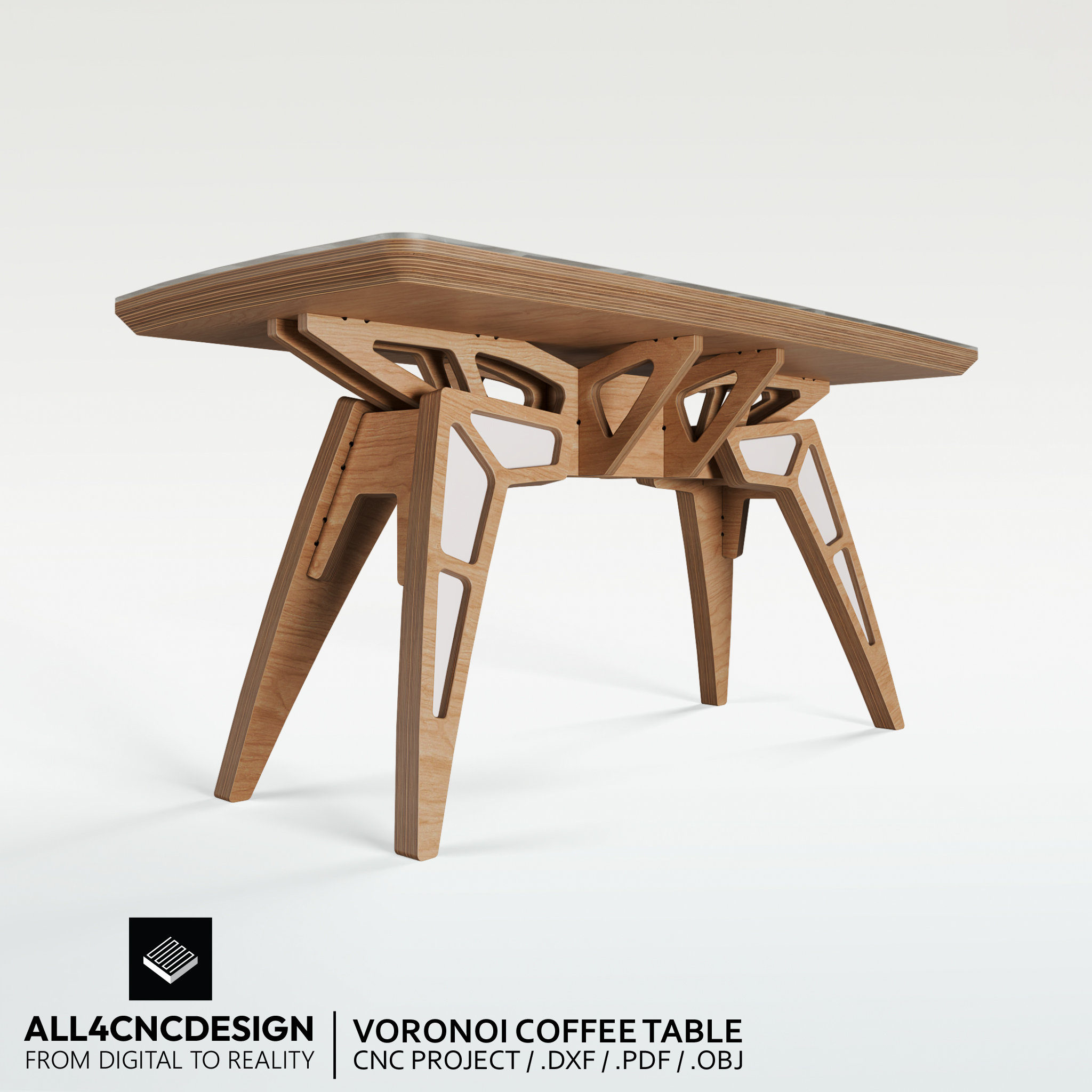 DIY Plywood Coffee Table With Cut Files and Cnc Plans - Voronoi Design ...