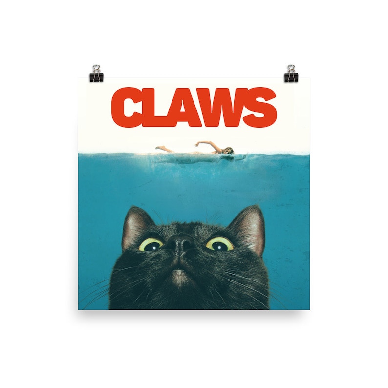 Claws Cat Movie Poster Art | Funny Parody Print (digital Download ...