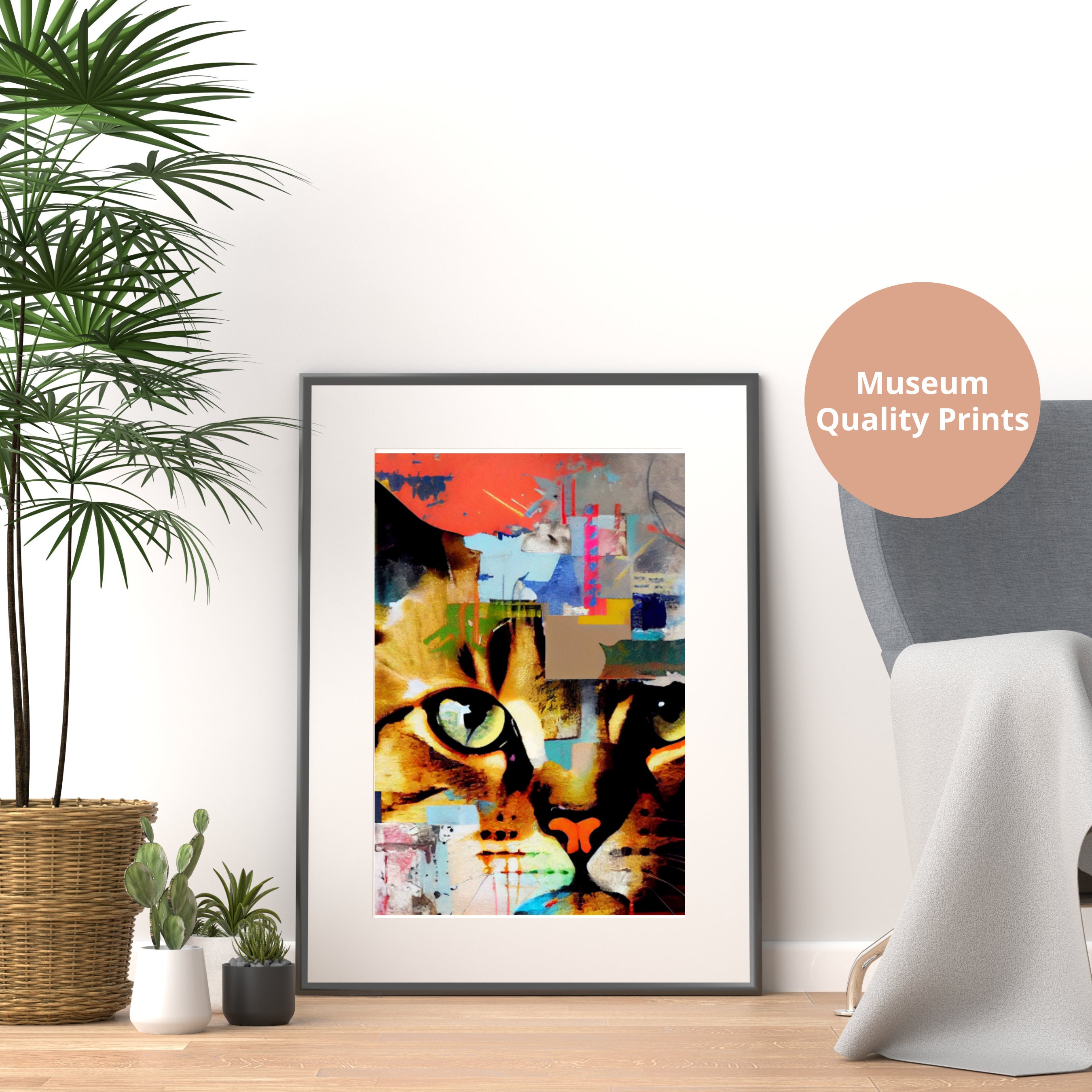 Cat Art Pop Art Unique Art Cat Illustration Print Gifts - Etsy UK