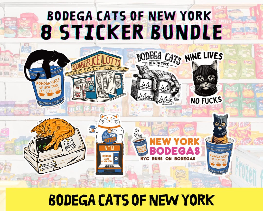 8 Sticker Bundle - Bodega Cats of New York Stickers, Cat Car Stickers ...