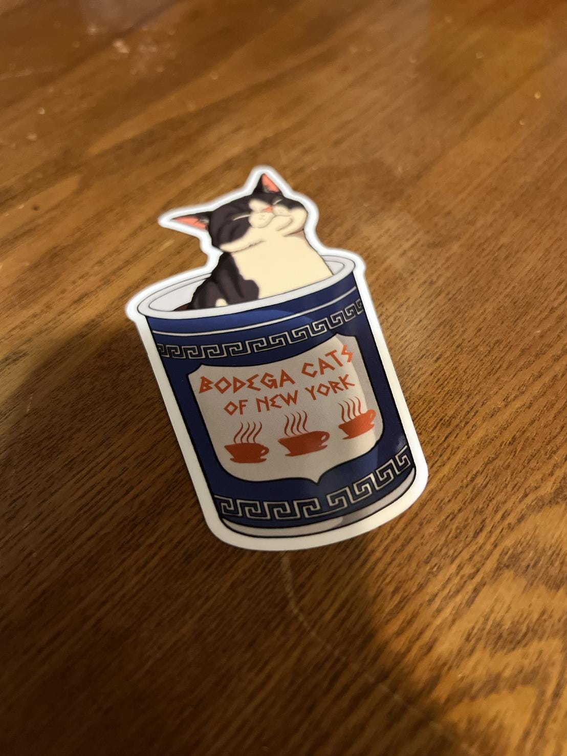 Bodega Cat Vinyl Sticker: 4.5" NYC Coffee Cup Design - Etsy