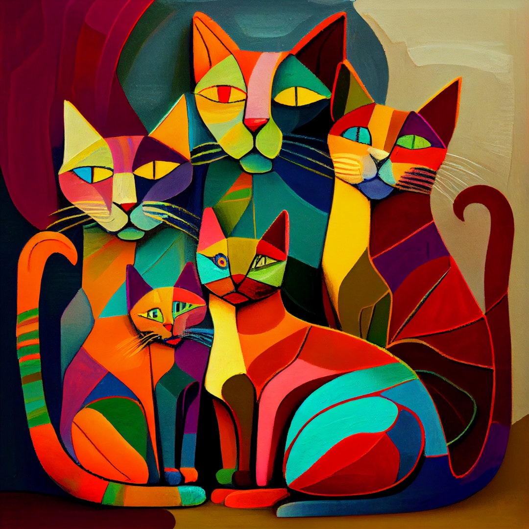 Picasso Cubism Cat Art Print - Perfect Gift for Cat and Art Lovers ...