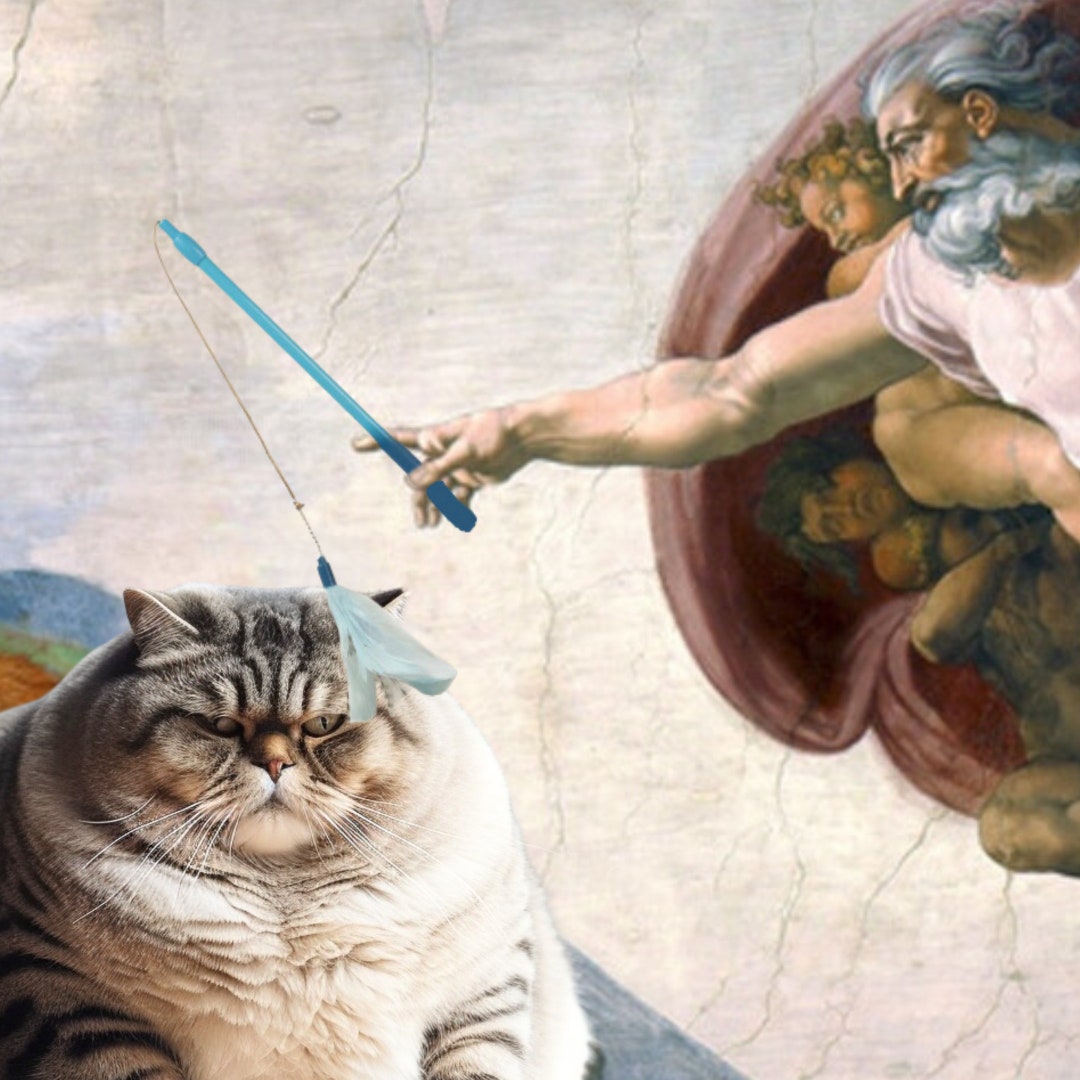 The Creation of Adam Cat Parody - Funny Cat Art Print - Cat Art ...