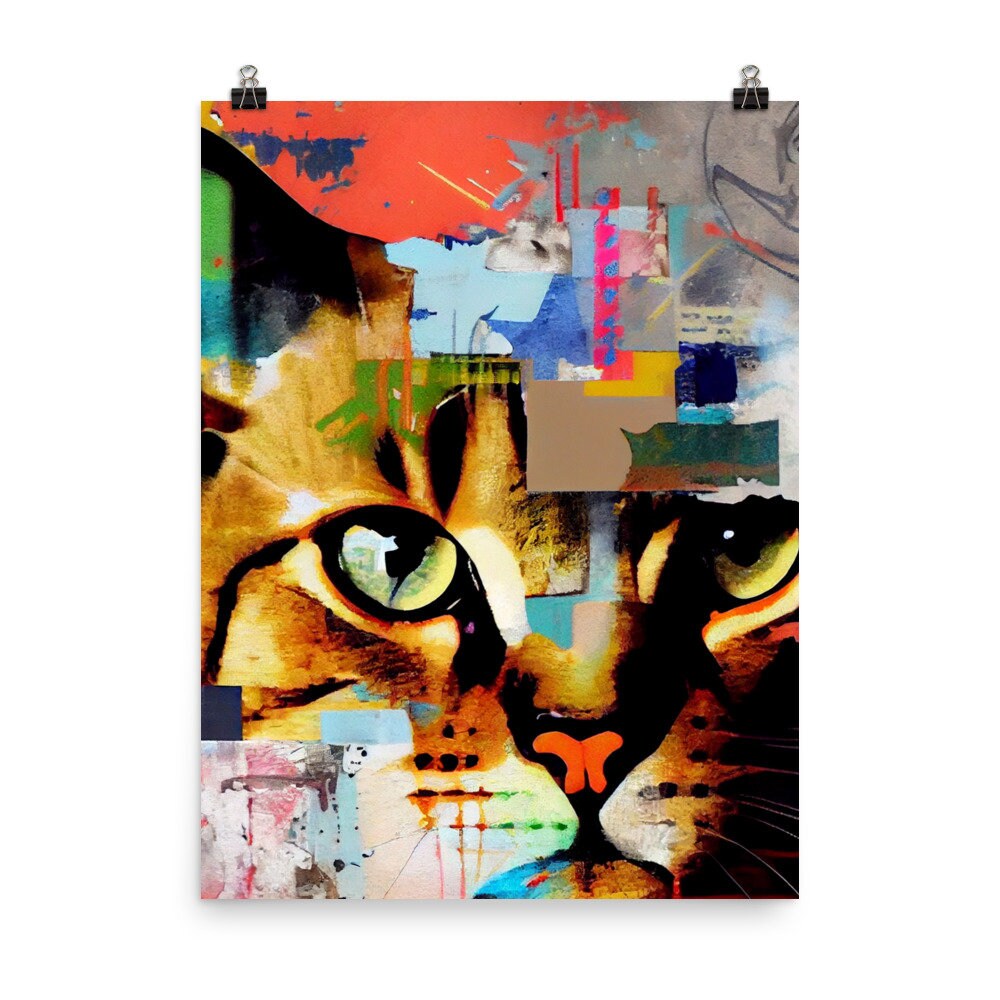 Cat Art Pop Art Unique Art Cat Illustration Print Gifts - Etsy UK