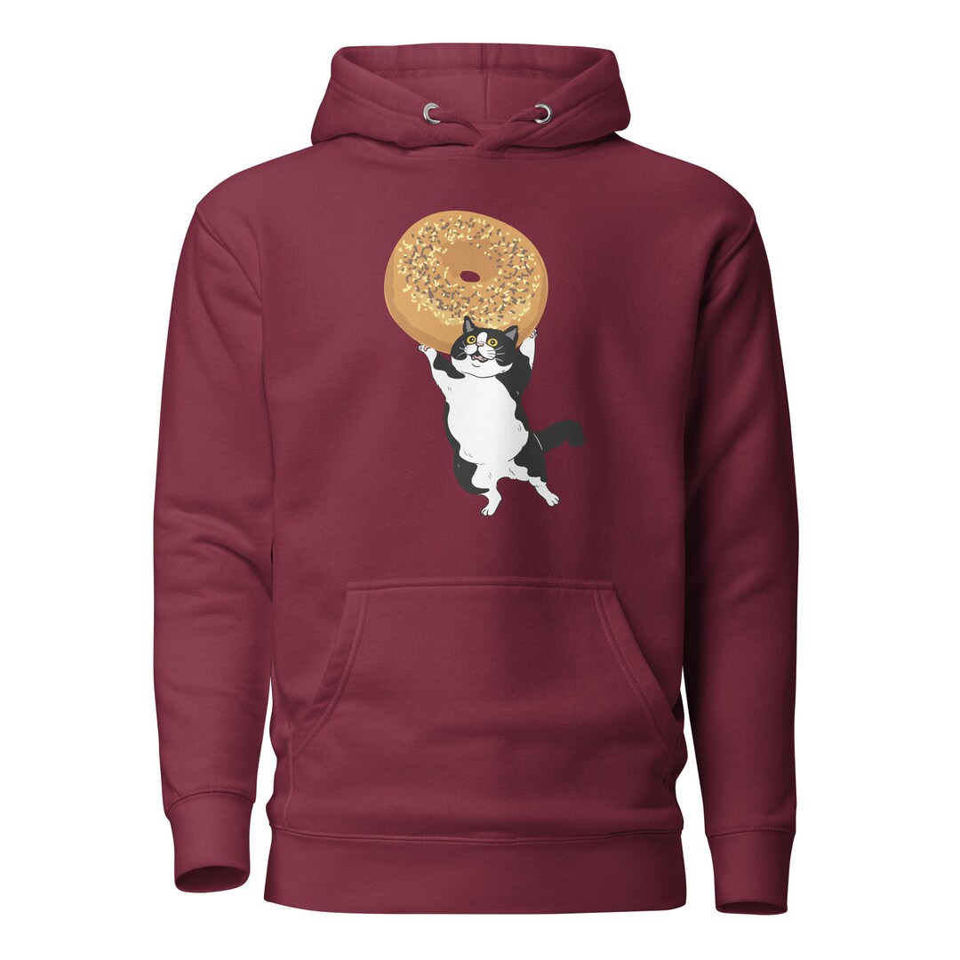 Bagel Bodega Cat Hoodie, Tuxedo Cat Graphic, Gift for Cat Lovers, New ...