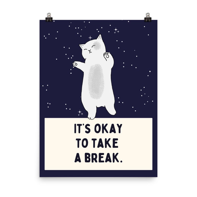 Funny Cat Art Print: Motivational Home Office Decor (digital Download ...