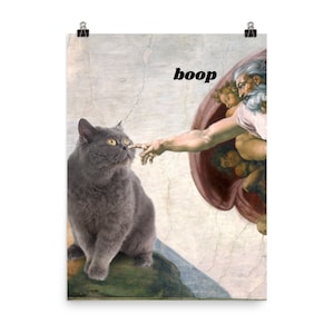 The Creation of Adam Cat Parody - Funny Cat Art Print - Cat Art ...