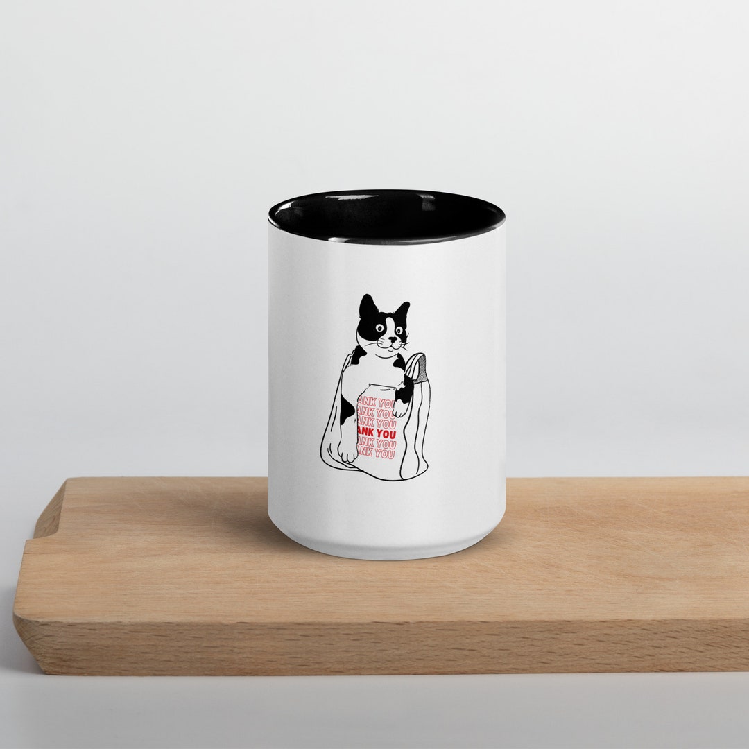 NYC Bodega Cat Ceramic Mug, Thank You Bag Design - Etsy