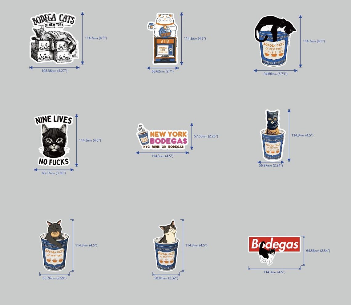 Bodega Cat Vinyl Sticker: 4.5" NYC Coffee Cup Design - Etsy