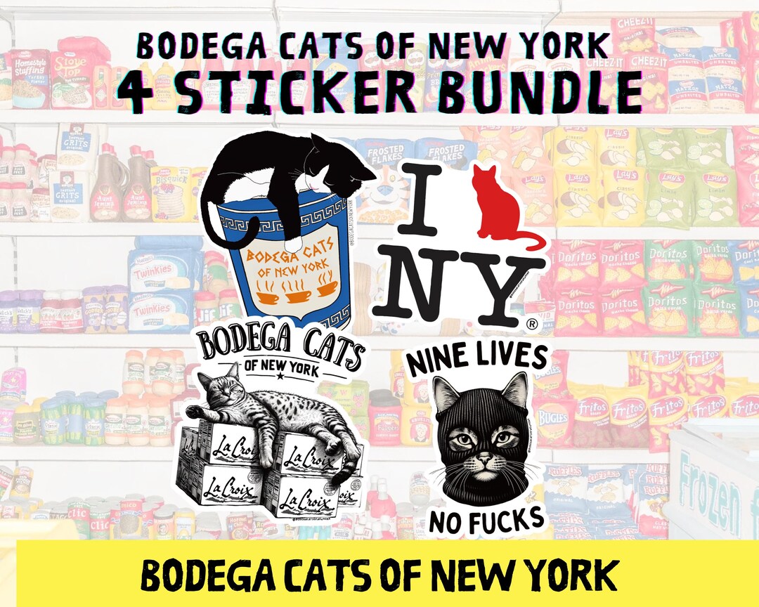 Bodega Cats of New York Sticker Bundle – Waterproof Vinyl Stickers - Etsy