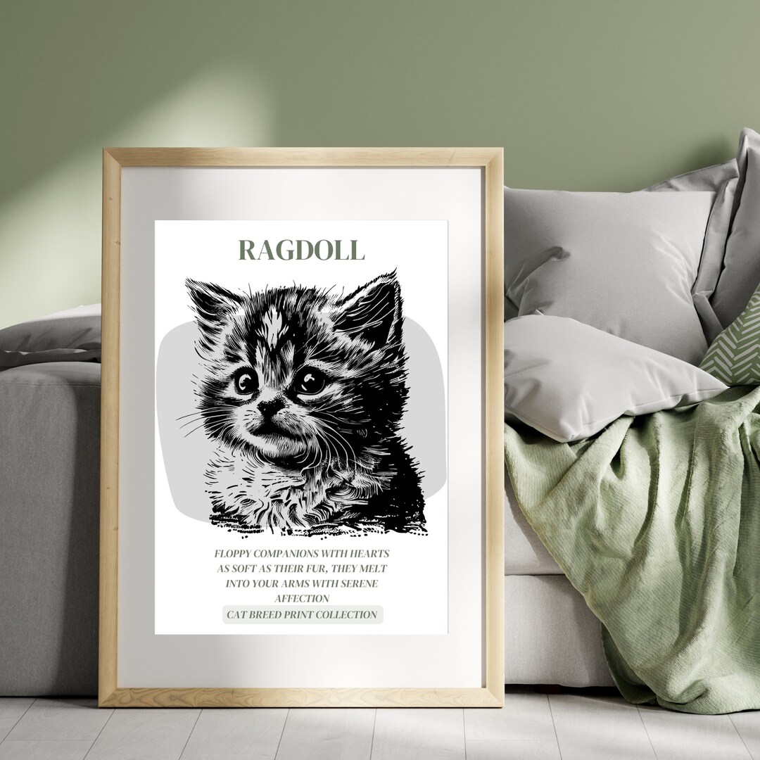 DIGITAL DOWNLOAD Ragdoll Cat Art, Download & Print Art, Cat Art, Wall ...
