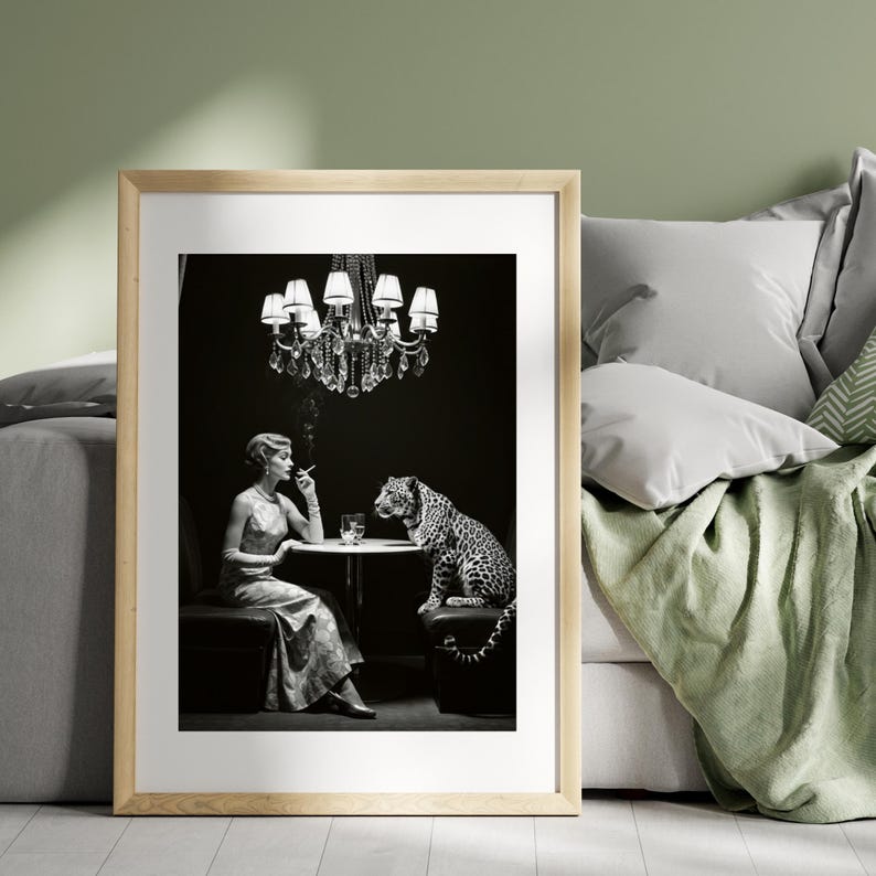 Vintage Leopard Print Photography: 1960s Retro Nightclub Wall Art - Etsy