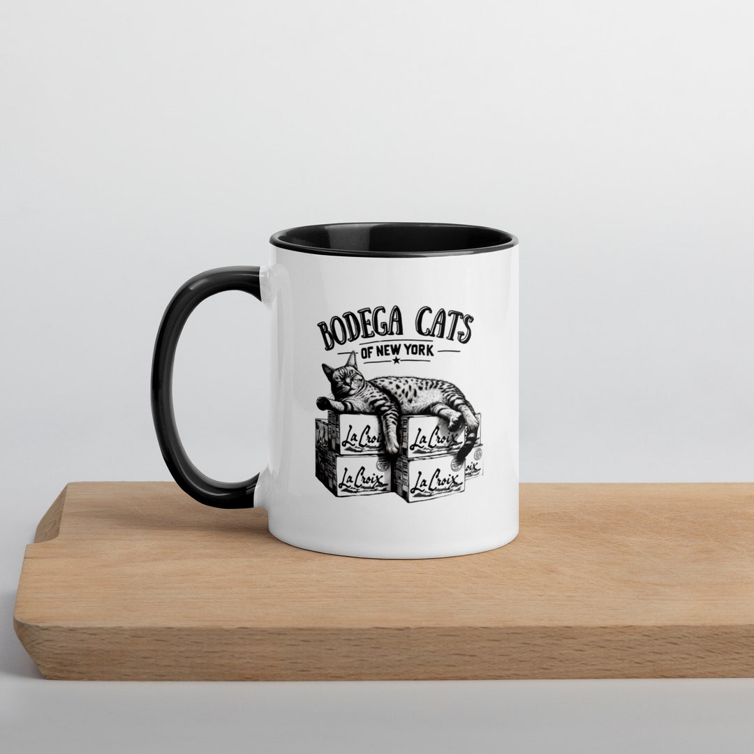 NYC Bodega Cat Mug, Funny New Yorker Gift, Color Inside - Etsy