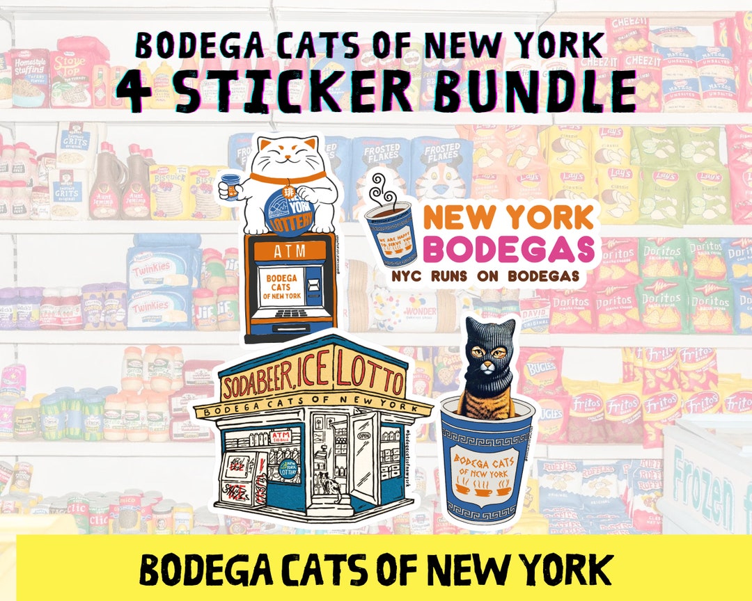 4 Sticker Bundle - Bodega Cats Vinyl Stickers, Cat Sticker, NYC Stickers, Gift for New Yorker ...