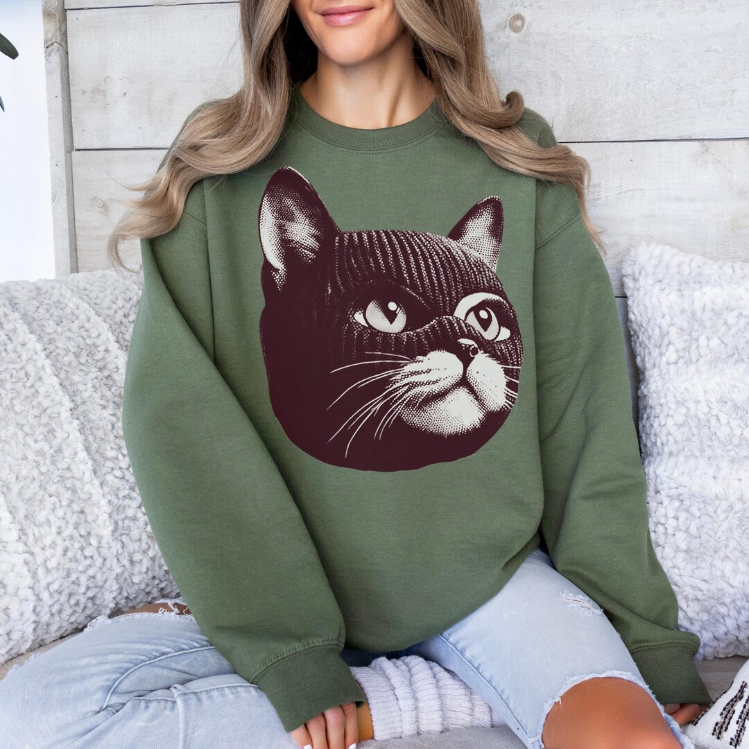 Ski Mask Cat Crewneck Sweatshirt, Contemporary Art Street Style ...