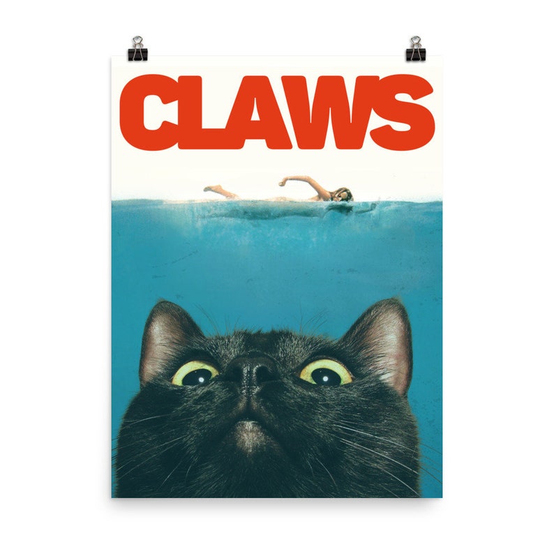 Claws Cat Movie Poster Art | Funny Parody Print (digital Download ...