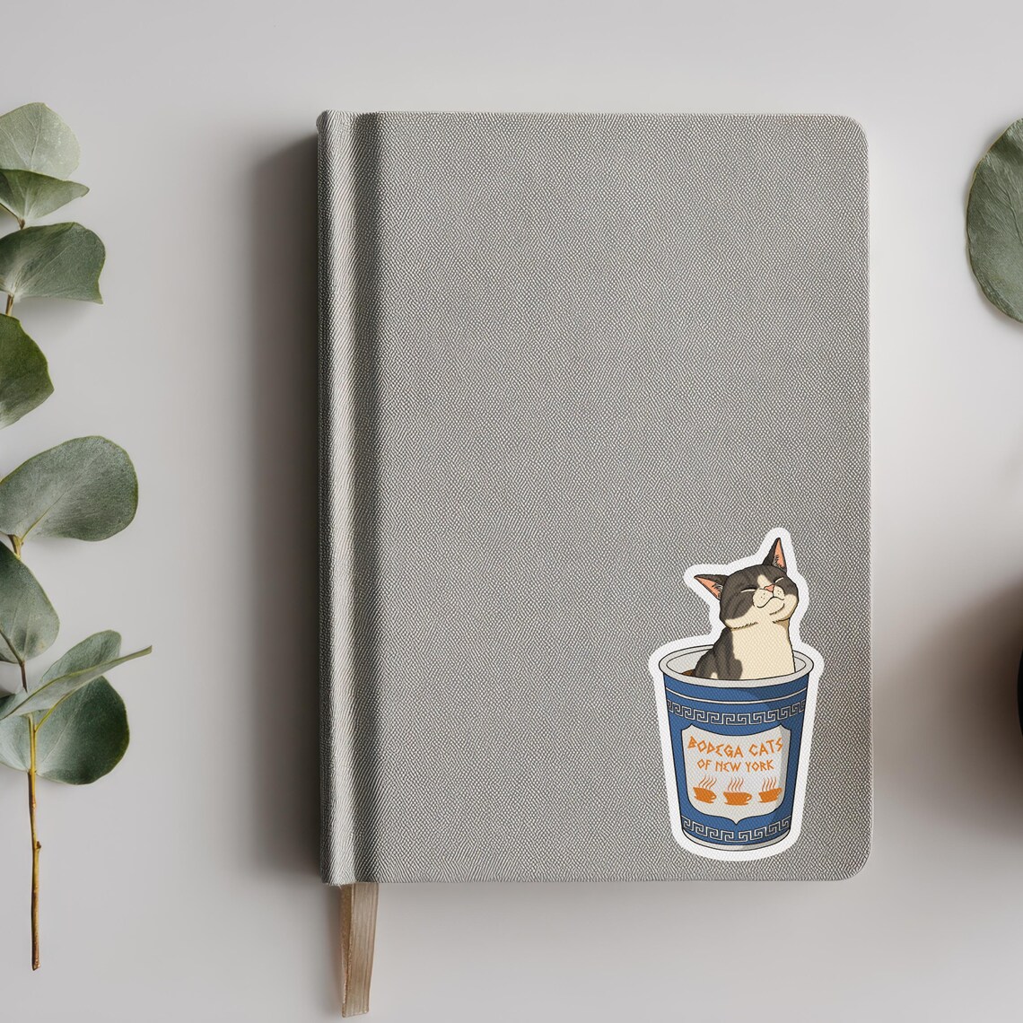 Bodega Cat Vinyl Sticker: 4.5" NYC Coffee Cup Design - Etsy