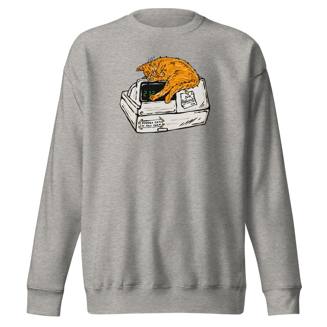 Bodega Cat on Register Sweatshirt, Funny Cat Graphic, NYC Crewneck - Etsy