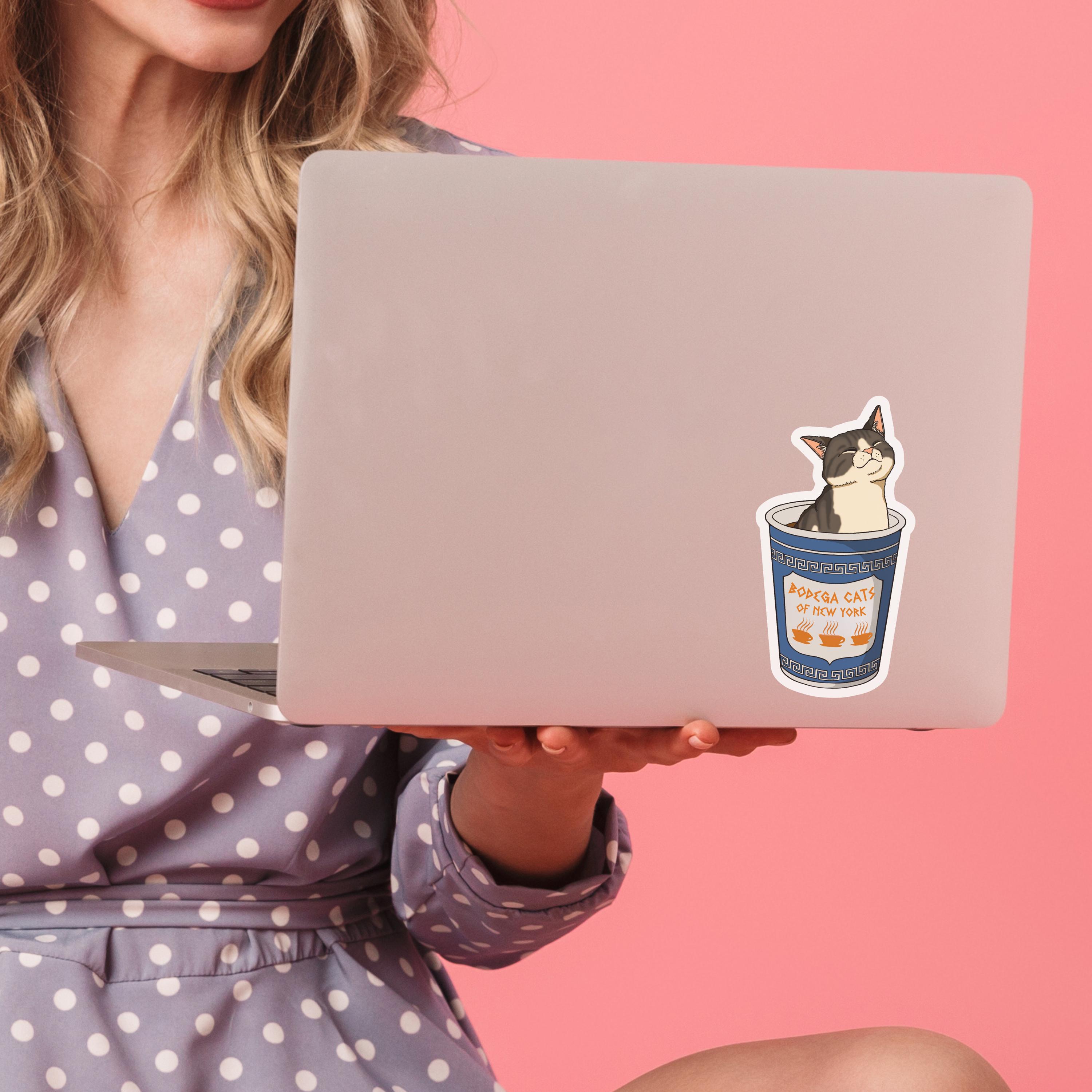 Bodega Cat Vinyl Sticker: 4.5" NYC Coffee Cup Design - Etsy