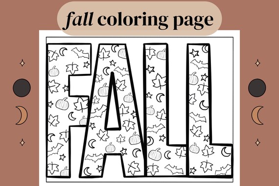 Coloring Page Fall Fall Coloring Fall Design Printable - Etsy
