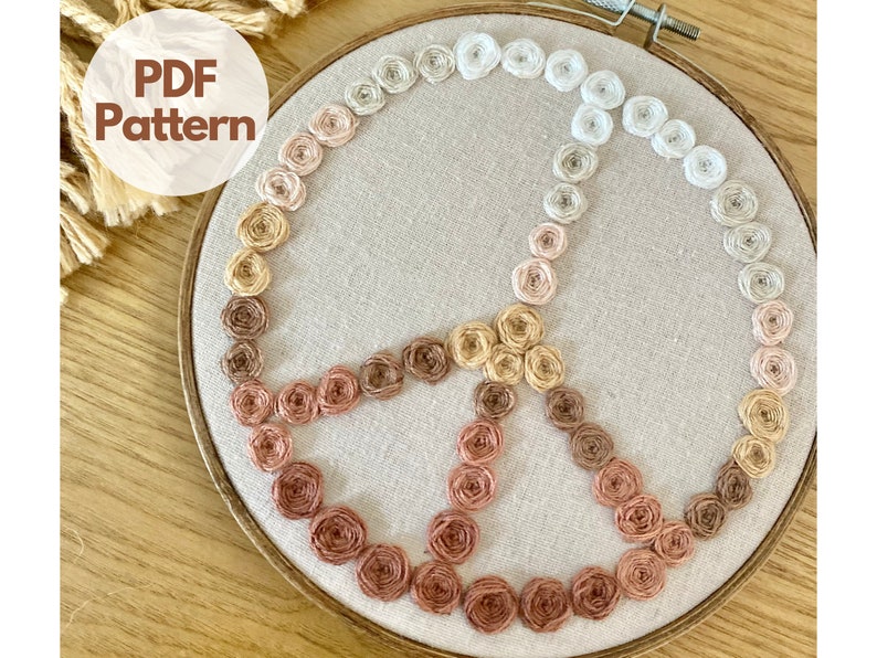 PDF Embroidery Pattern Boho Wall Decor Beginner Embroidery Pattern ...