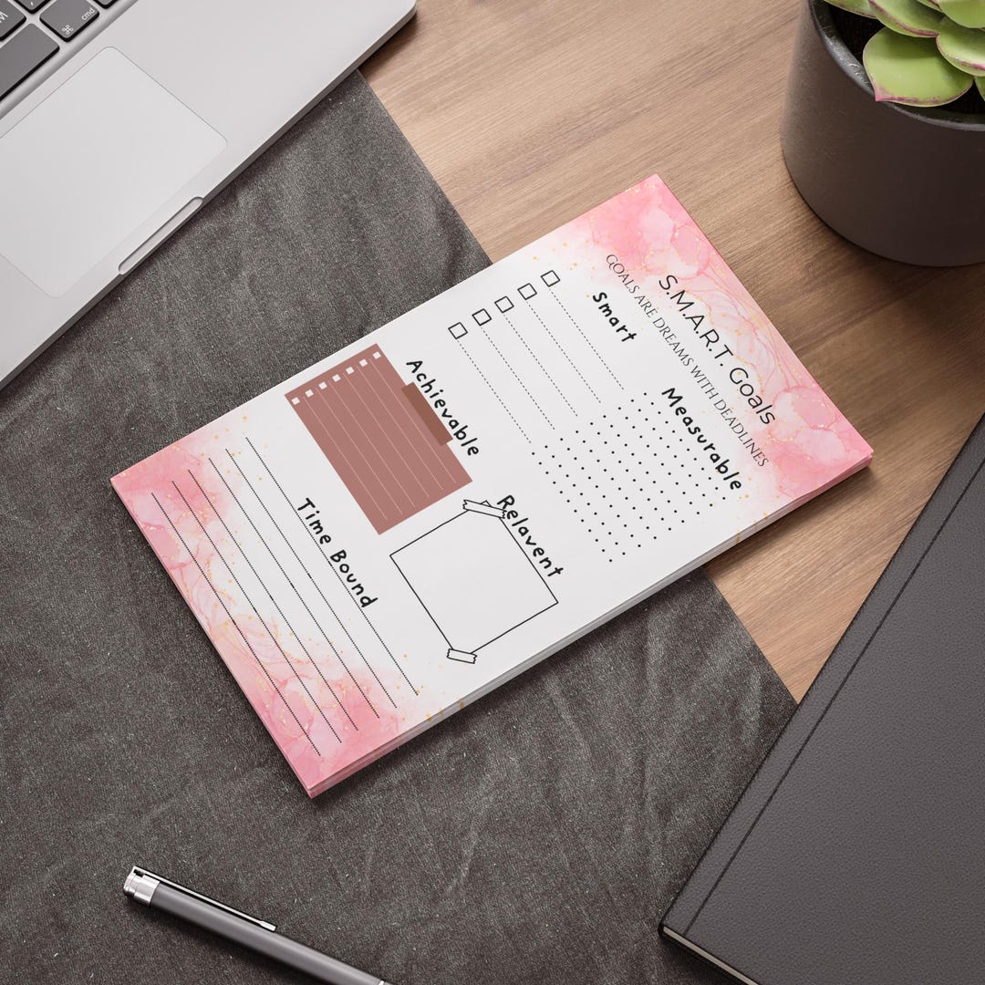 S.M.A.R.T. Goals Sticky Note Pad 50-sheet Motivational Goal Tracker ...