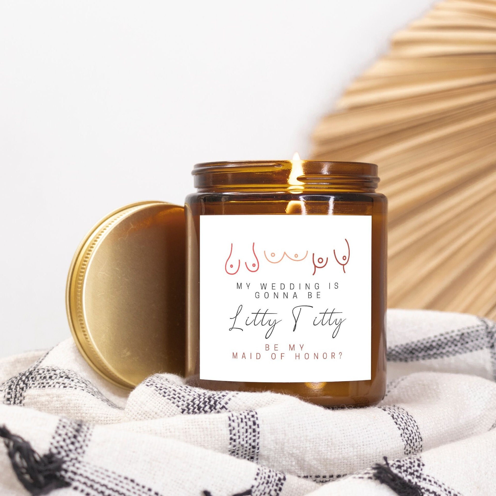Funny Maid of Honor Proposal Candle: Amber Jar, 45 Hour Burn - Etsy