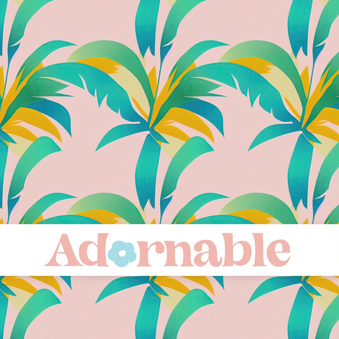 Summer Vivid Palm Tree Leaves Pattern, Bright Tropical Background ...