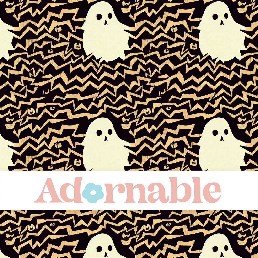 Halloween Ghost Zigzag Pattern, Halloween Background, Seamless Pattern ...
