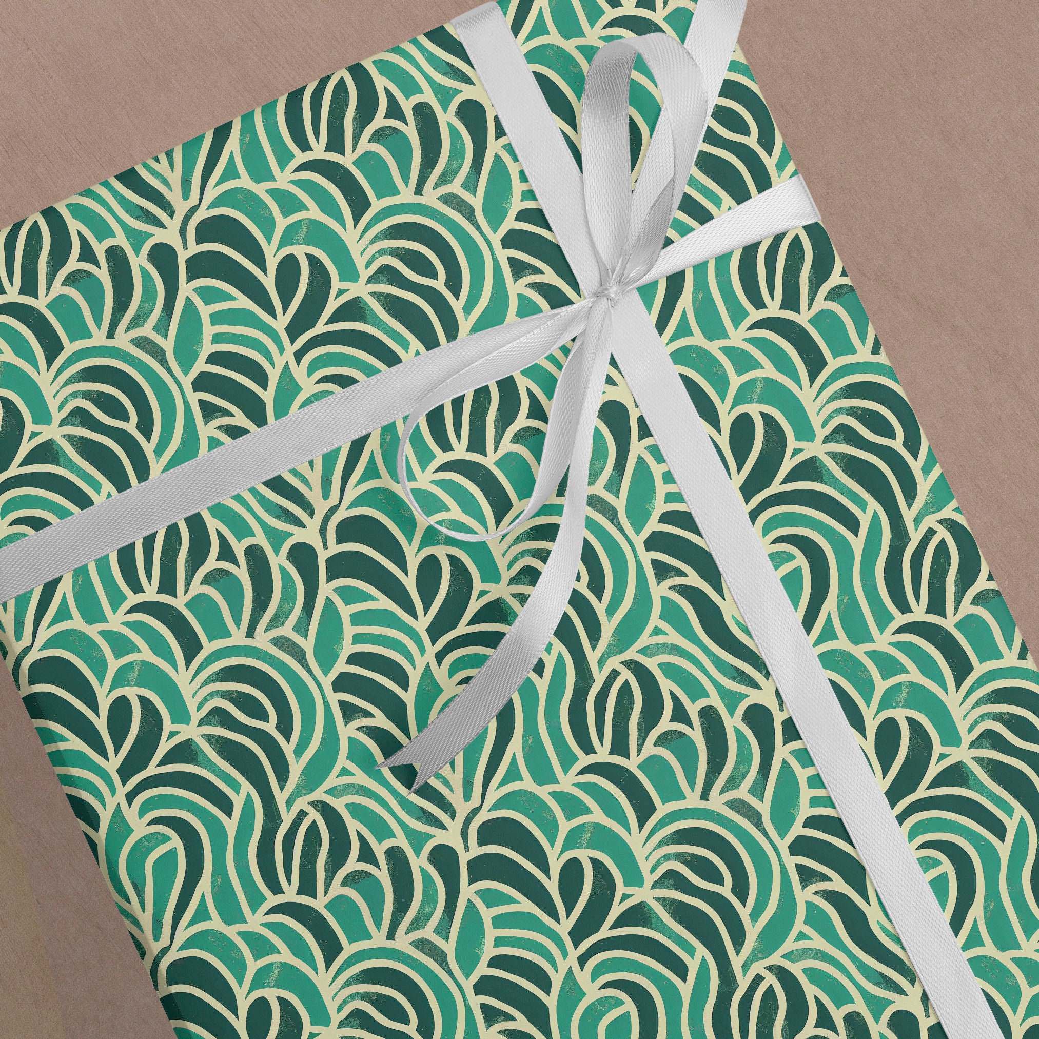 Abstract Greco Tile Pattern, Classic Green Background, Seamless Pattern ...