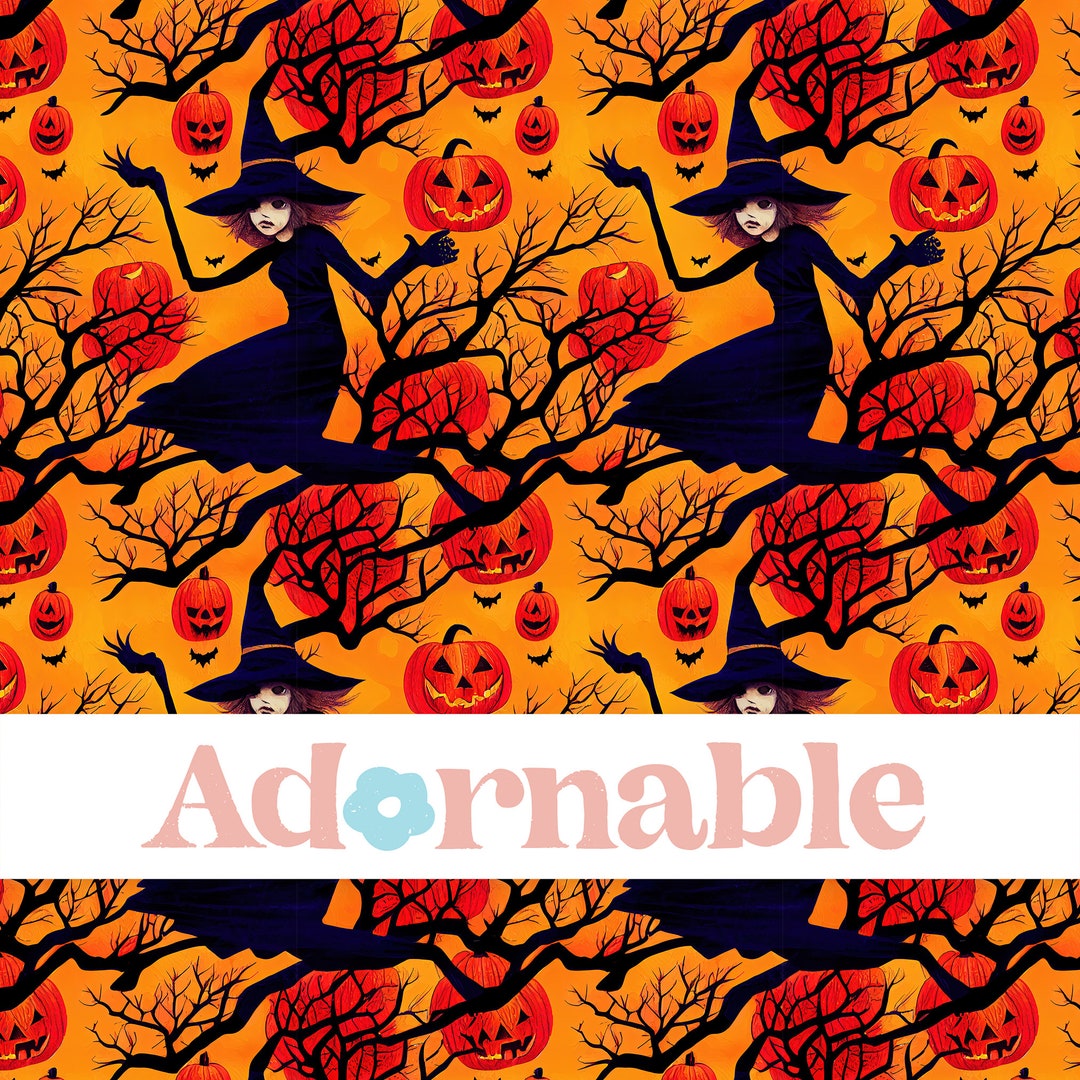 Halloween Witch and Jack Pattern, Halloween Background, Seamless ...