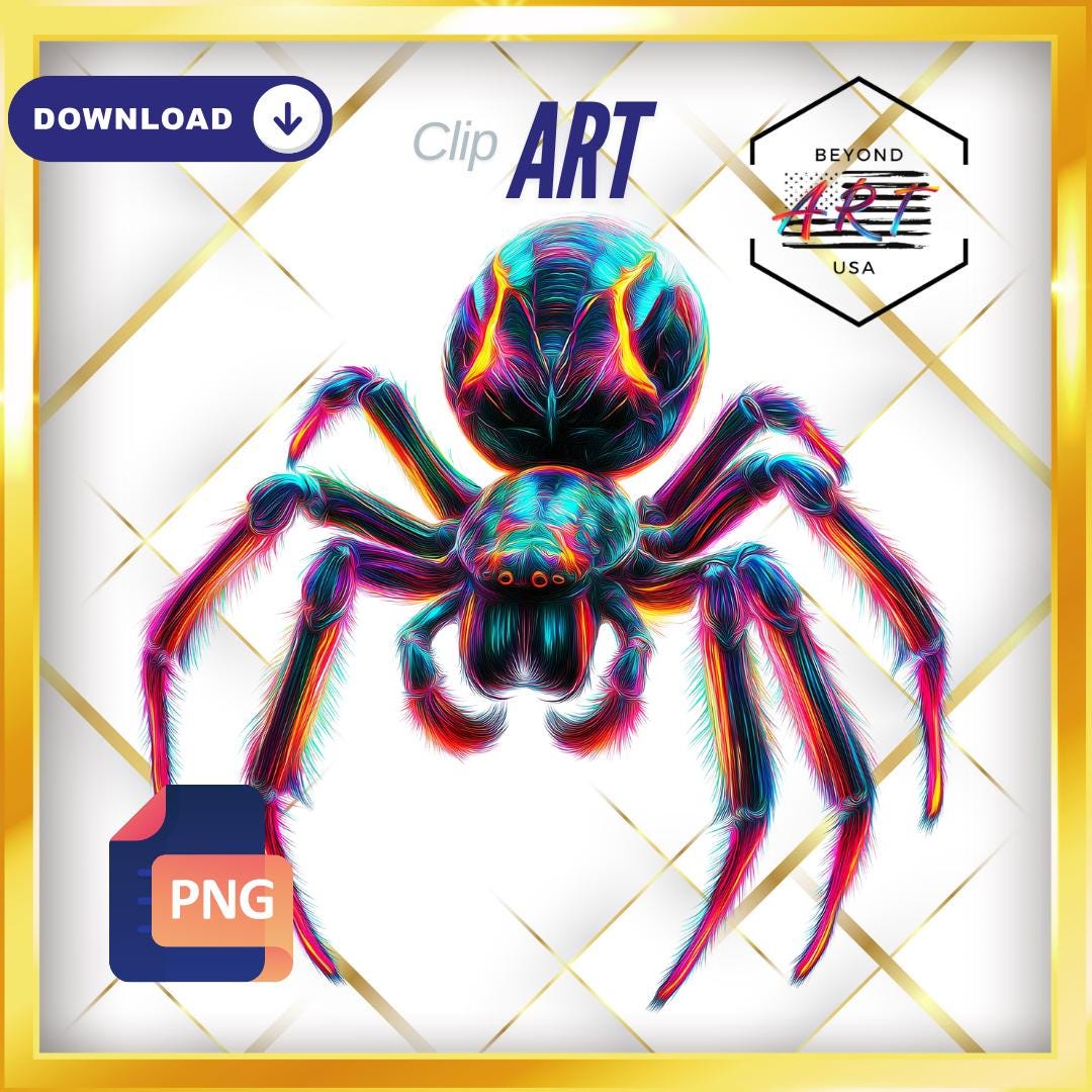 A Hyper-realistic Spider in Ai-enhanced Art - Digital Download Clip Art ...