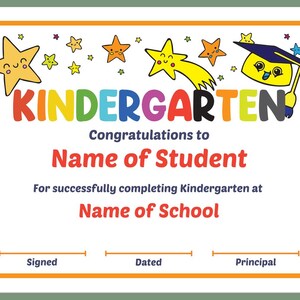 Editable Kindergarten Graduation Certificate | Kindergarten Graduation ...