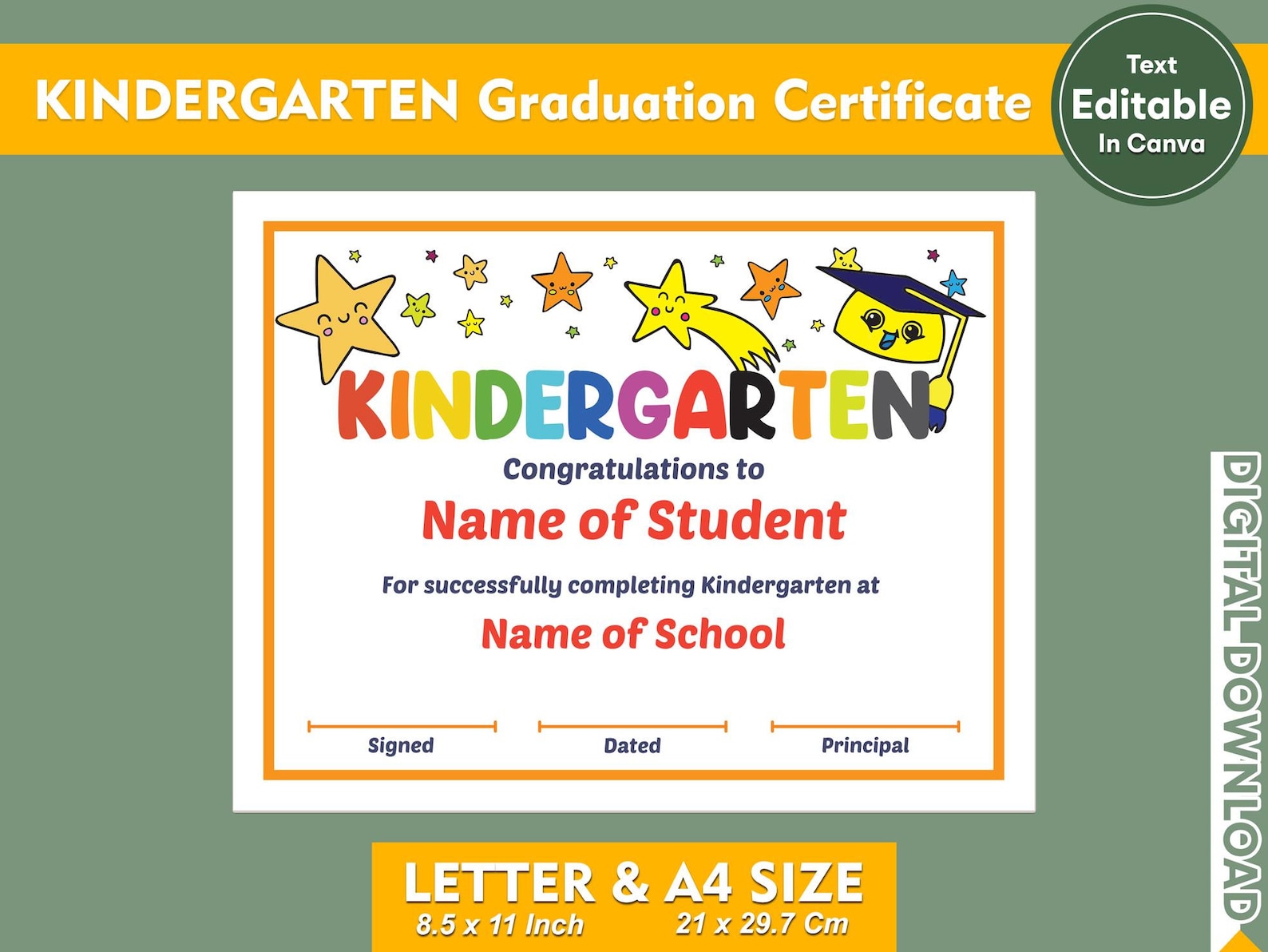 Editable Kindergarten Graduation Certificate | Kindergarten Graduation ...