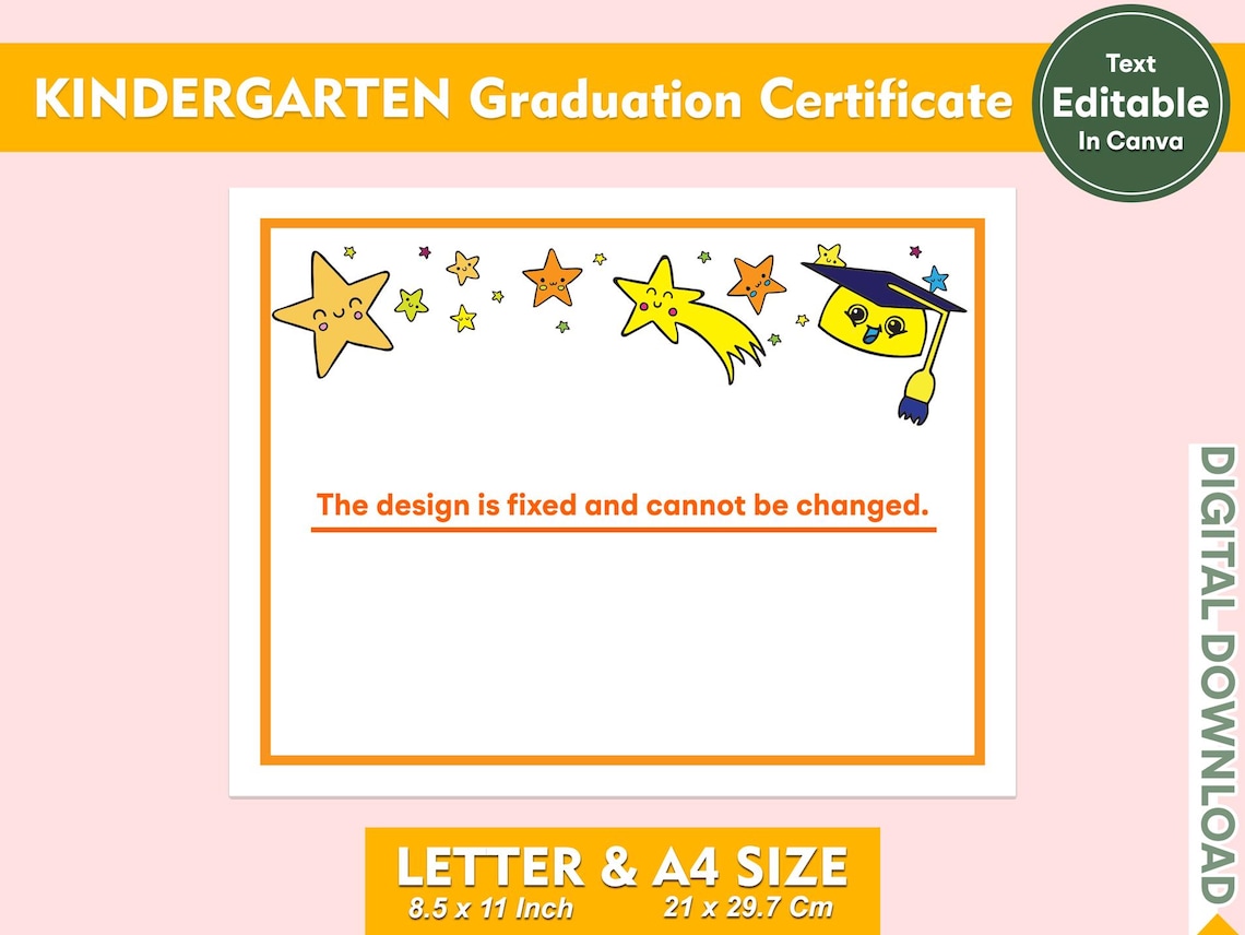 Editable Kindergarten Graduation Certificate | Kindergarten Graduation ...