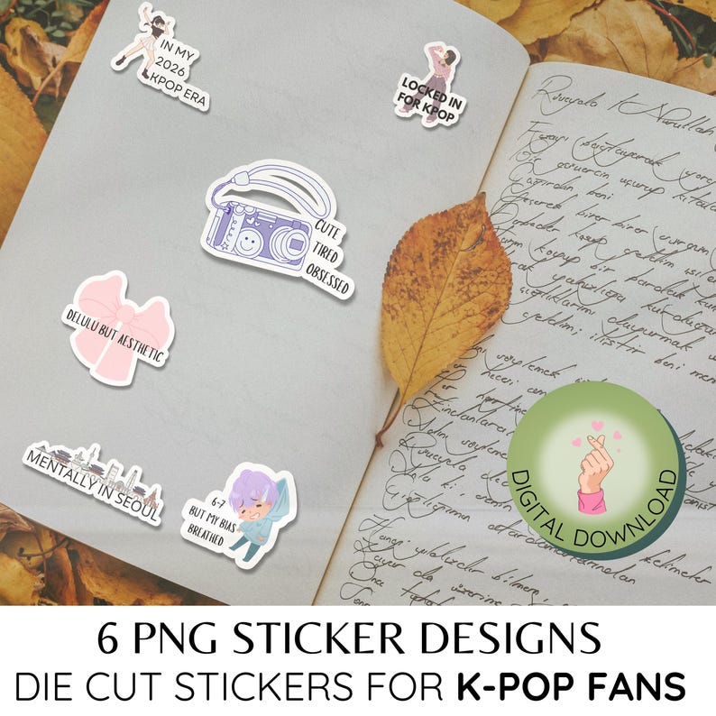 KPOP Memes Digital Stickers 2026 Printable Stickers 6pc Kpop Fan Gift ...